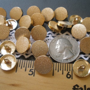 Matte Gold Color Textured Metal Flat Front Shank Buttons 1/2" (13MM 20L ...
