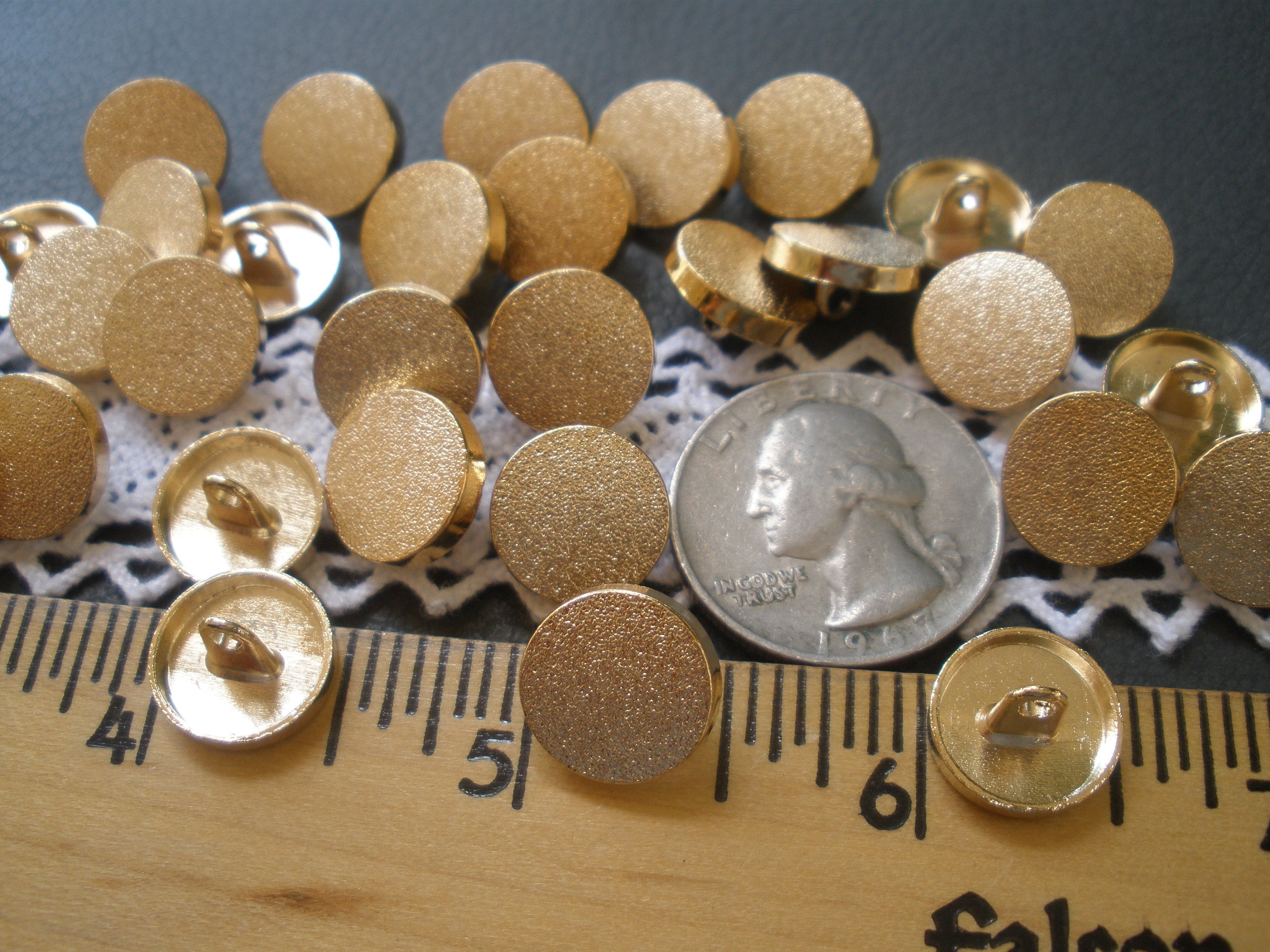 Matte Gold Color Textured Metal Flat Front Shank Buttons - Etsy UK