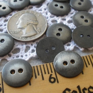 15MM Brushed Finish Gray & Silver Metal Shirt Buttons Sew on 23L 2-hole ...