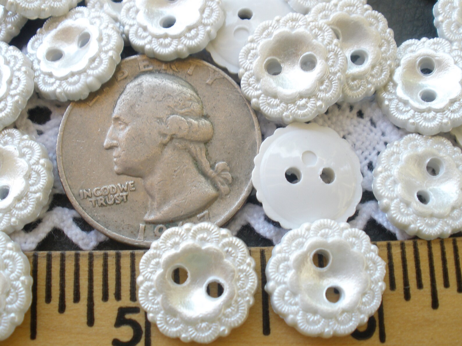 Faux Pearl Finish Fancy Pattern Buttons Plastic 1/2 Size | Etsy