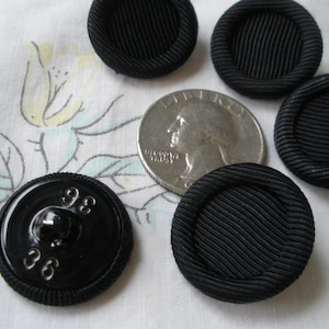 Fancy Black Textured Cloth Covered Buttons Halo Shank 36L 23MM 7/8 ...