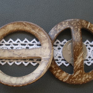 Medium Coconut Shell Buckle Slider Sarong Pareo Tie Round 1 5/8" Inside ...