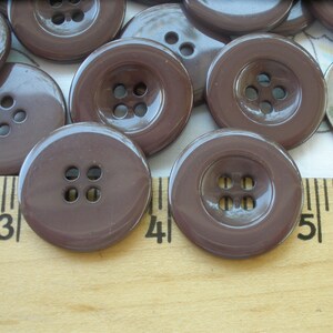 23MM Chocolate Brown Buttons 4-hole Sew on 7/8" Size 36L Plastic Knit ...