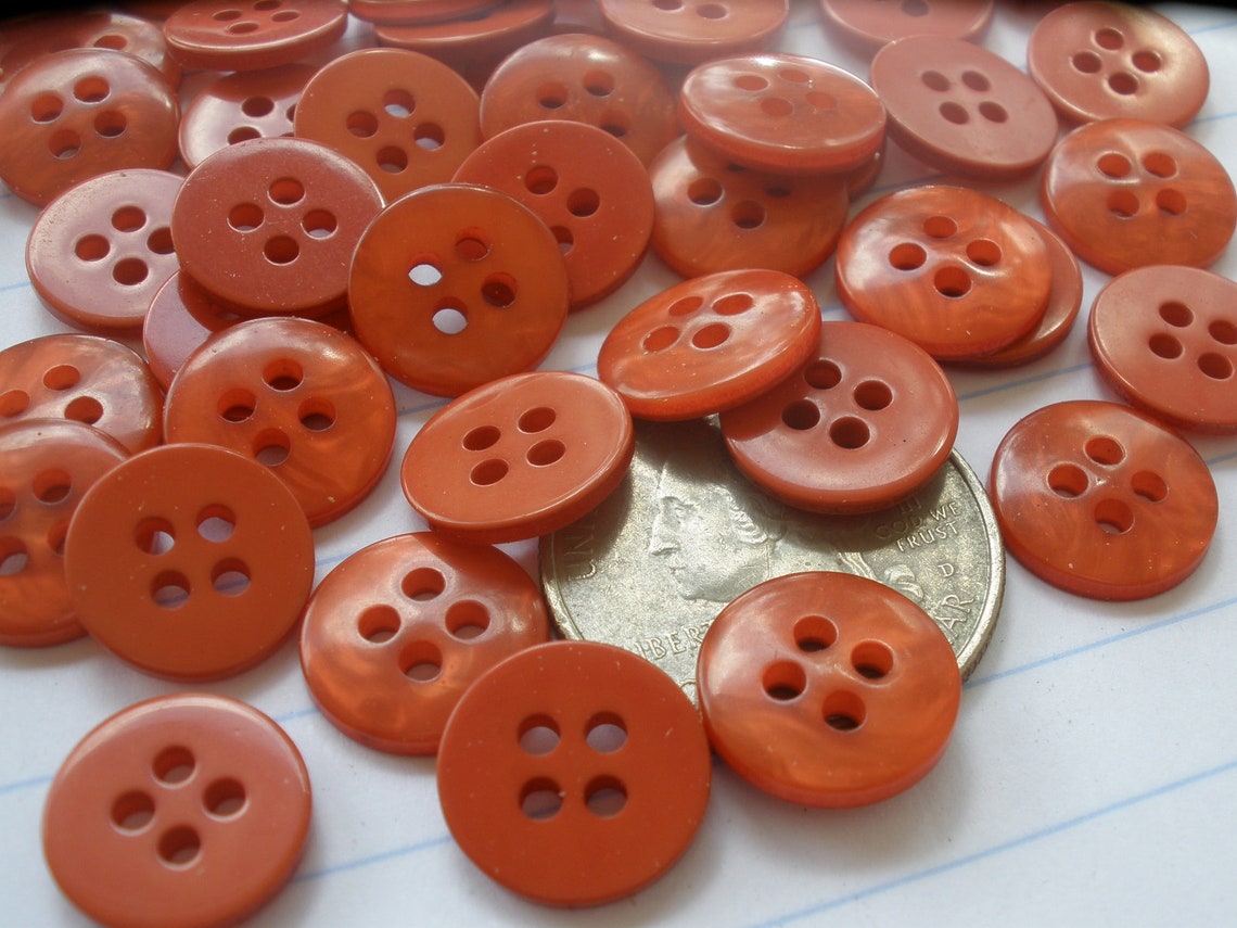 Burnt Orange Buttons Craft Stash Shirt 1/2 13MM 20L - Etsy