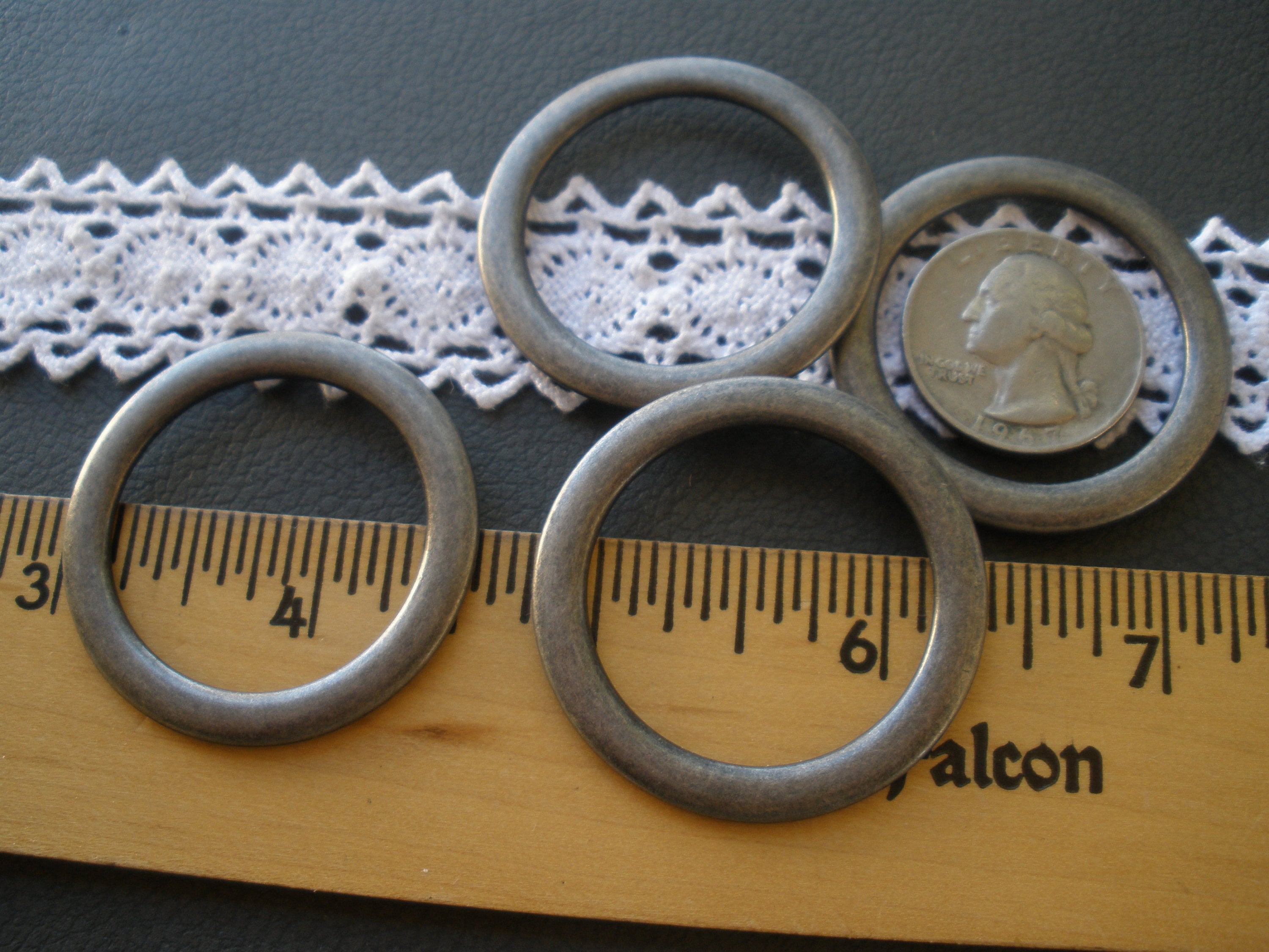 Antique Dull Silver Tone Metal O-rings Tapered Round 30MM OD | Etsy