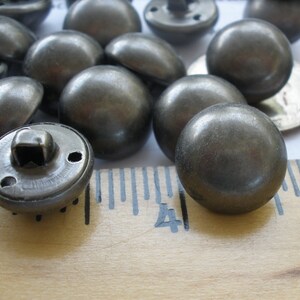 Dark Pewter Color Hollow Dome Shank Buttons Size 22L (9/16" 14mm) Coat ...