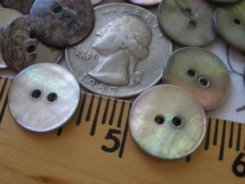 Cool Real Shell MOP Buttons Smokey 15mm 5/8" Size 24L Pearl Smoke ...