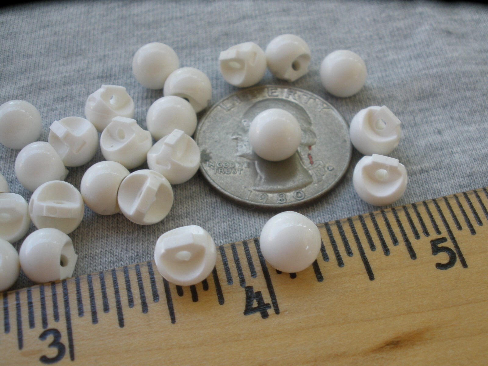 Tiny White 8MM Ball Buttons Self Shank Plastic 5/16 14L | Etsy