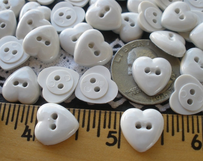 Shiny Black Heart Buttons 16MM 2-hole Sew-on Sewing Crafts Scrapbook ...