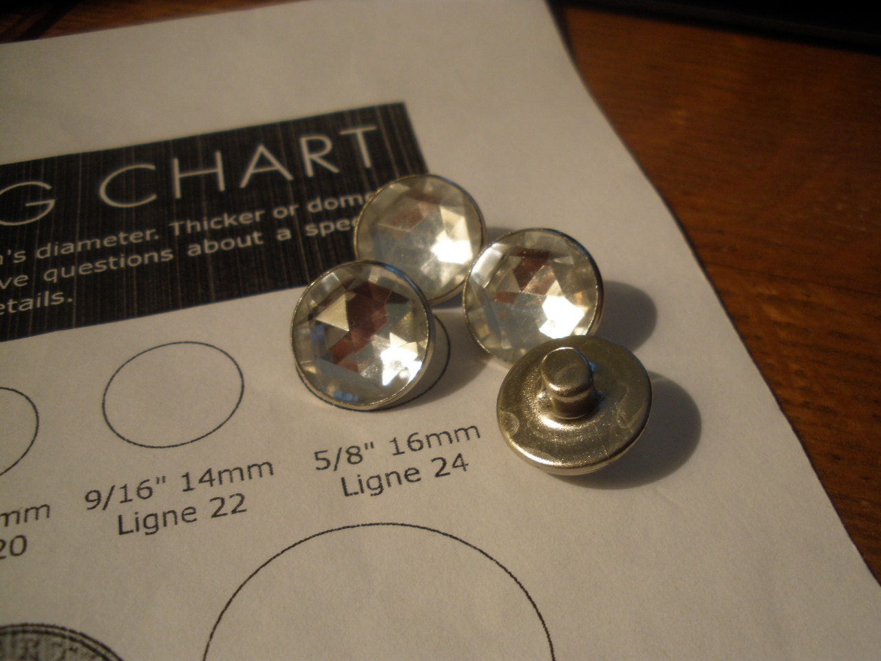 15MM Acrylic Rhinestone Shank Buttons Faceted Clear 24L | Etsy