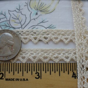 Natural Color Ecru Cotton Crochet Chevron Edge Lace Trim 3/8" 10MM Wide ...