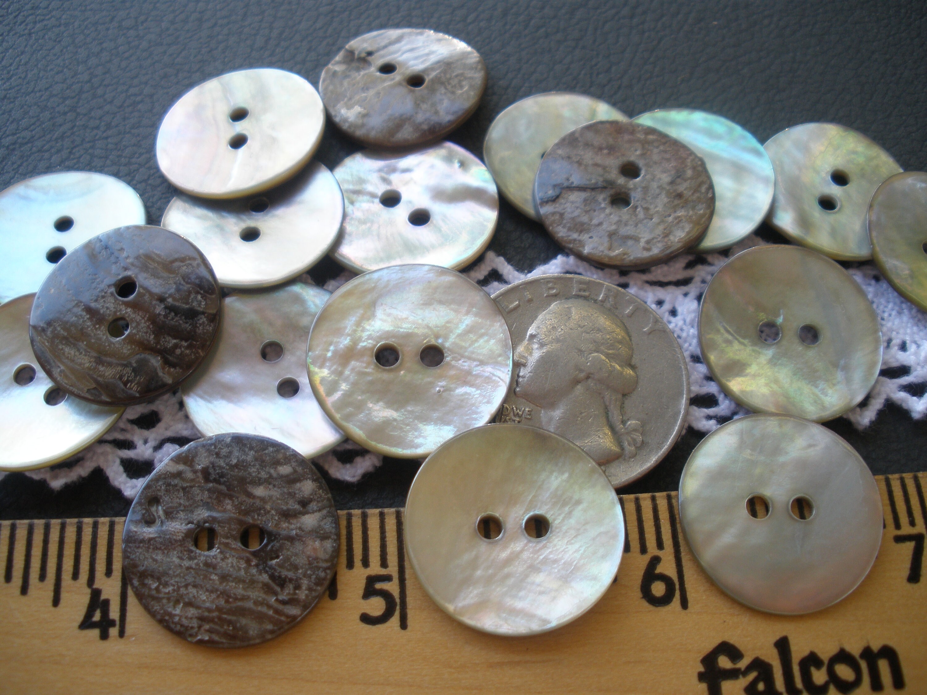Pearl Smoke Real Shell Buttons MOP Natural 20mm 13/16" Buttons Size 32L ...