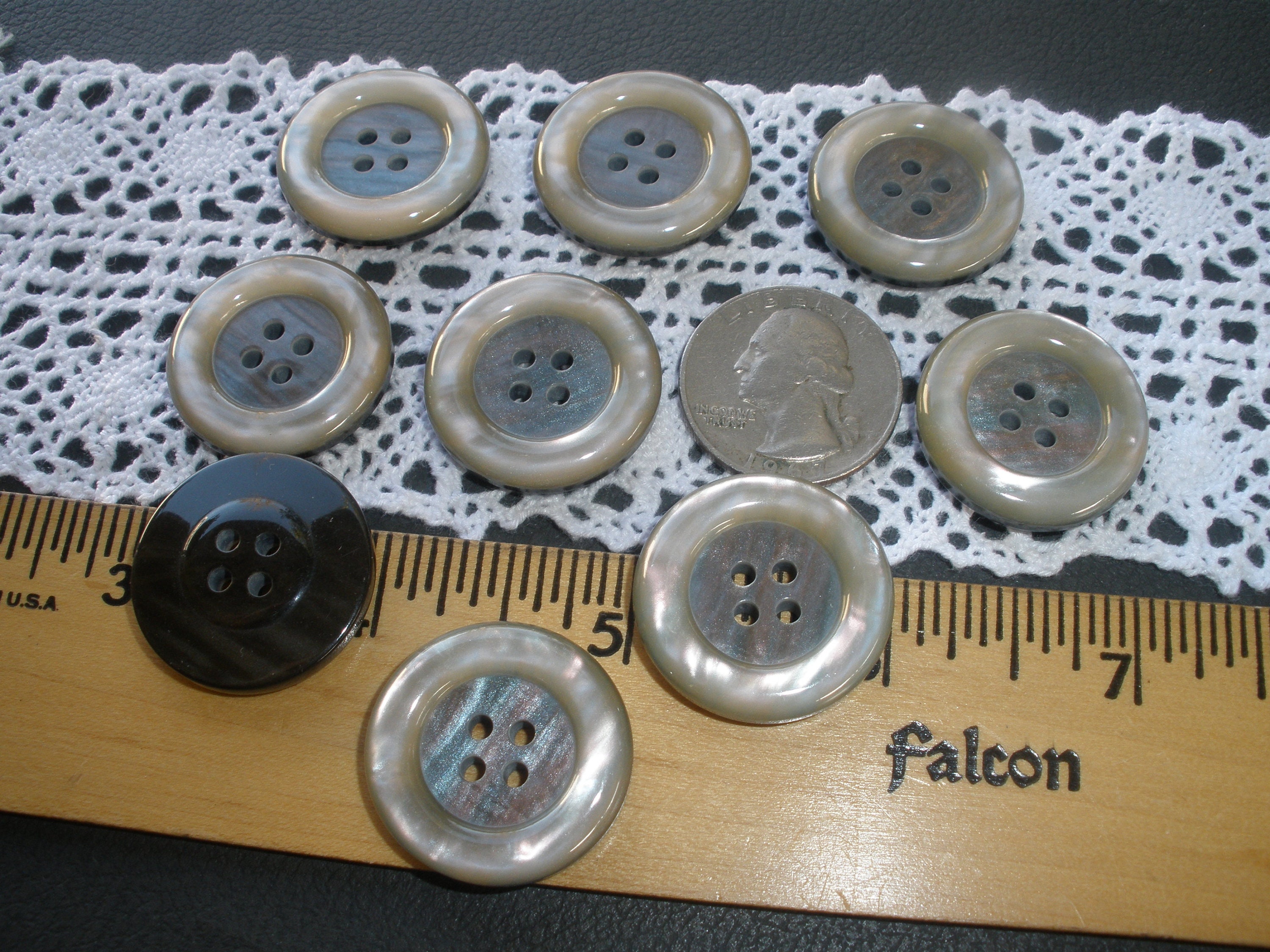 Pearlized Rainbow Gray Smoke Buttons 25mm 40L 1 Inch Plastic Sewing 4 ...