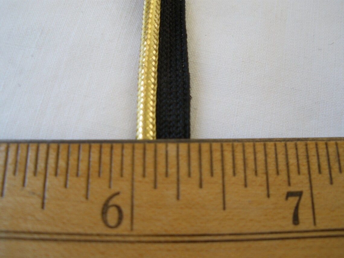 Gold Metallic & Black Piping Lip Cord Trim 3/8 Edging | Etsy