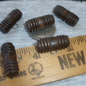 Wood Barrel Toggle Coat Buttons Walnut Brown 7/8 36L 22MM Retro Vintage ...