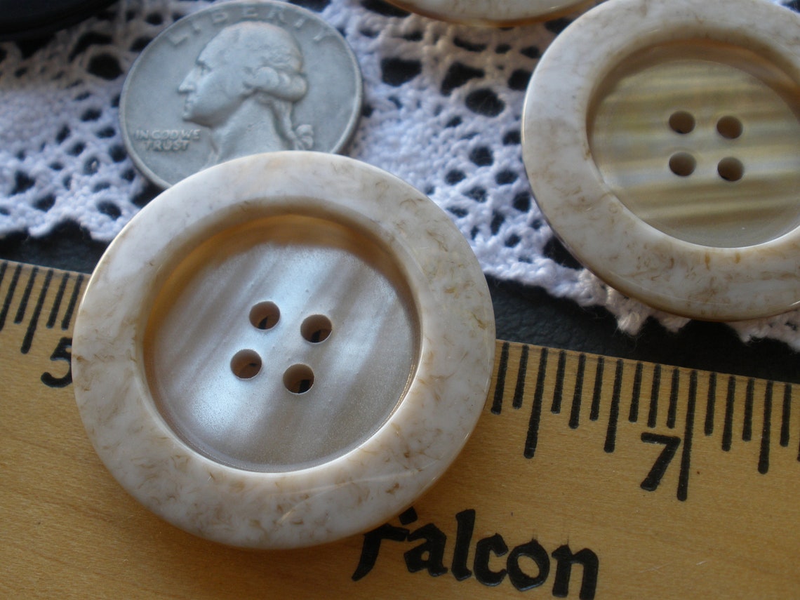 Beige or Black Large Coat Buttons 55L 35mm 1 3/8 Shiny - Etsy