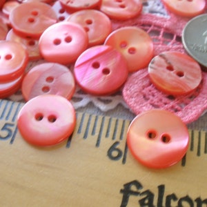 14MM Bright Pink Trocas Shell Buttons 22L 9/16" MOP Sewing 2 Hole Sew ...