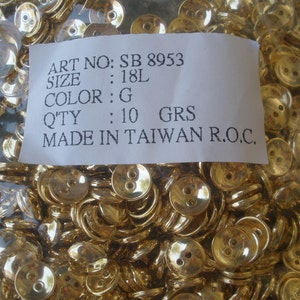 Gold Buttons Tiny 12mm Concave Buttons 48 Plastic 18L 2 Hole Sew on ...