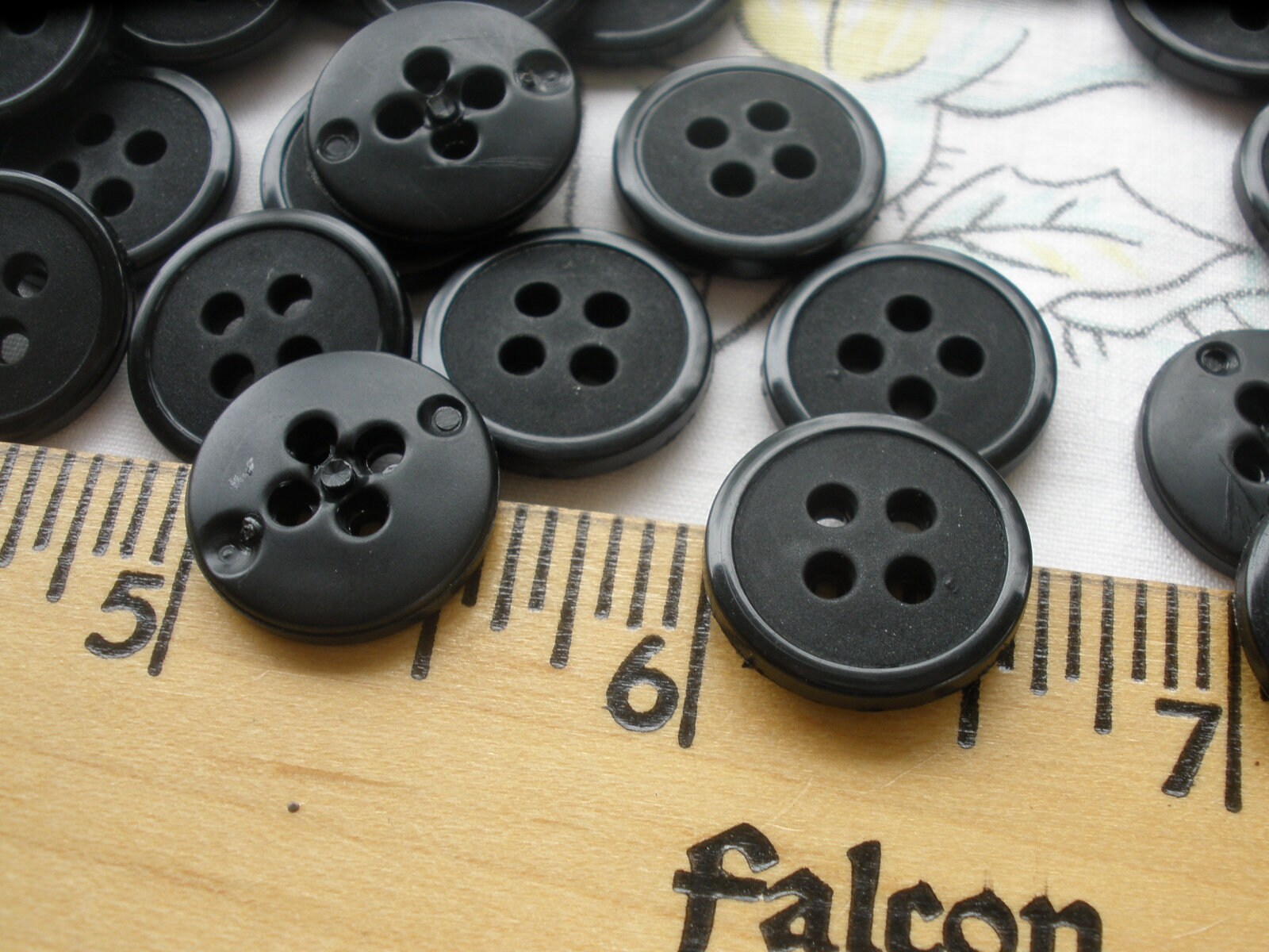 15MM Textured Black Buttons 48 Plastic 23L 24L Rounded Matte | Etsy