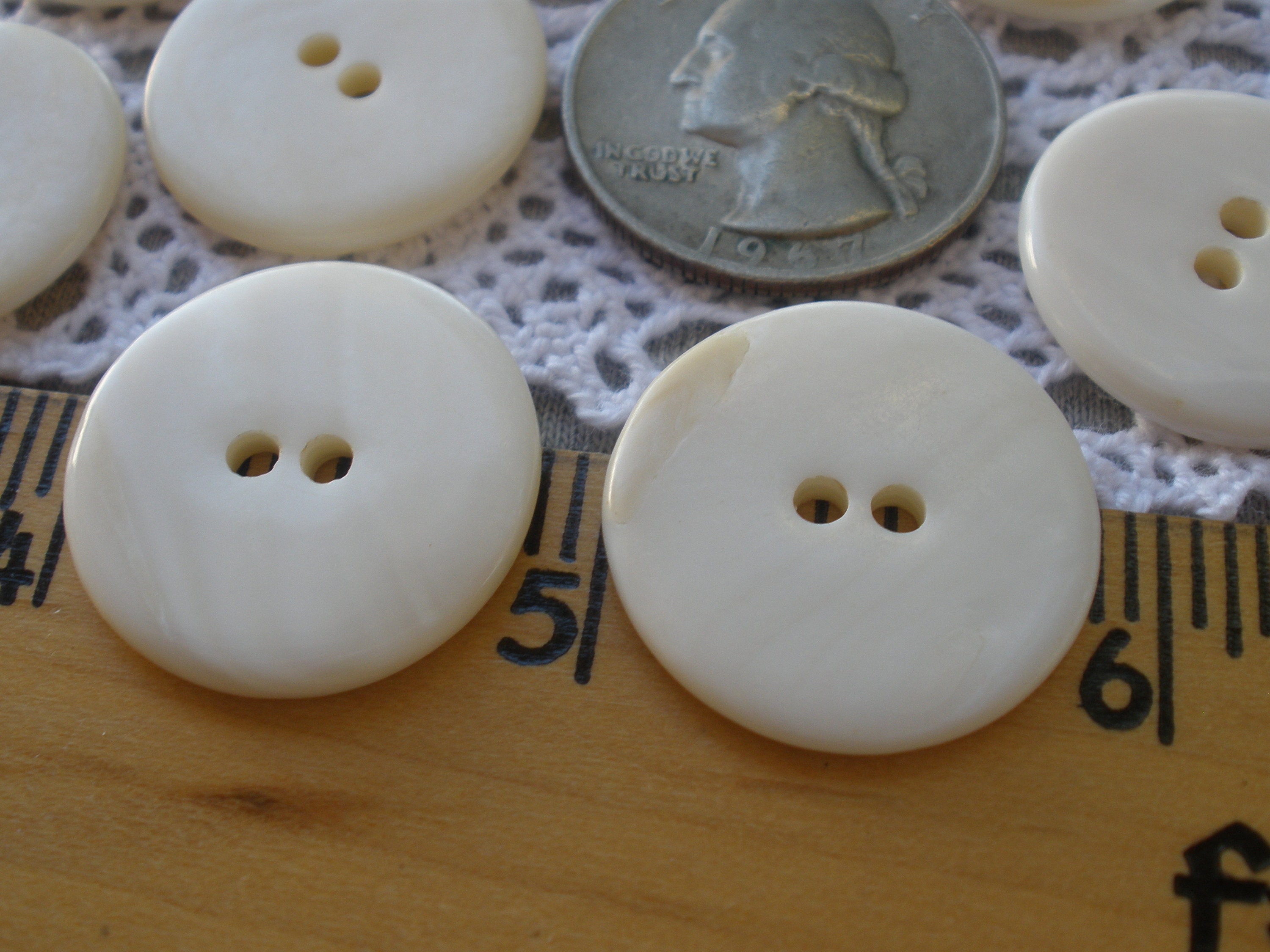 22MM Thick Freshwater Shell MOP Buttons Pearl White 36L | Etsy