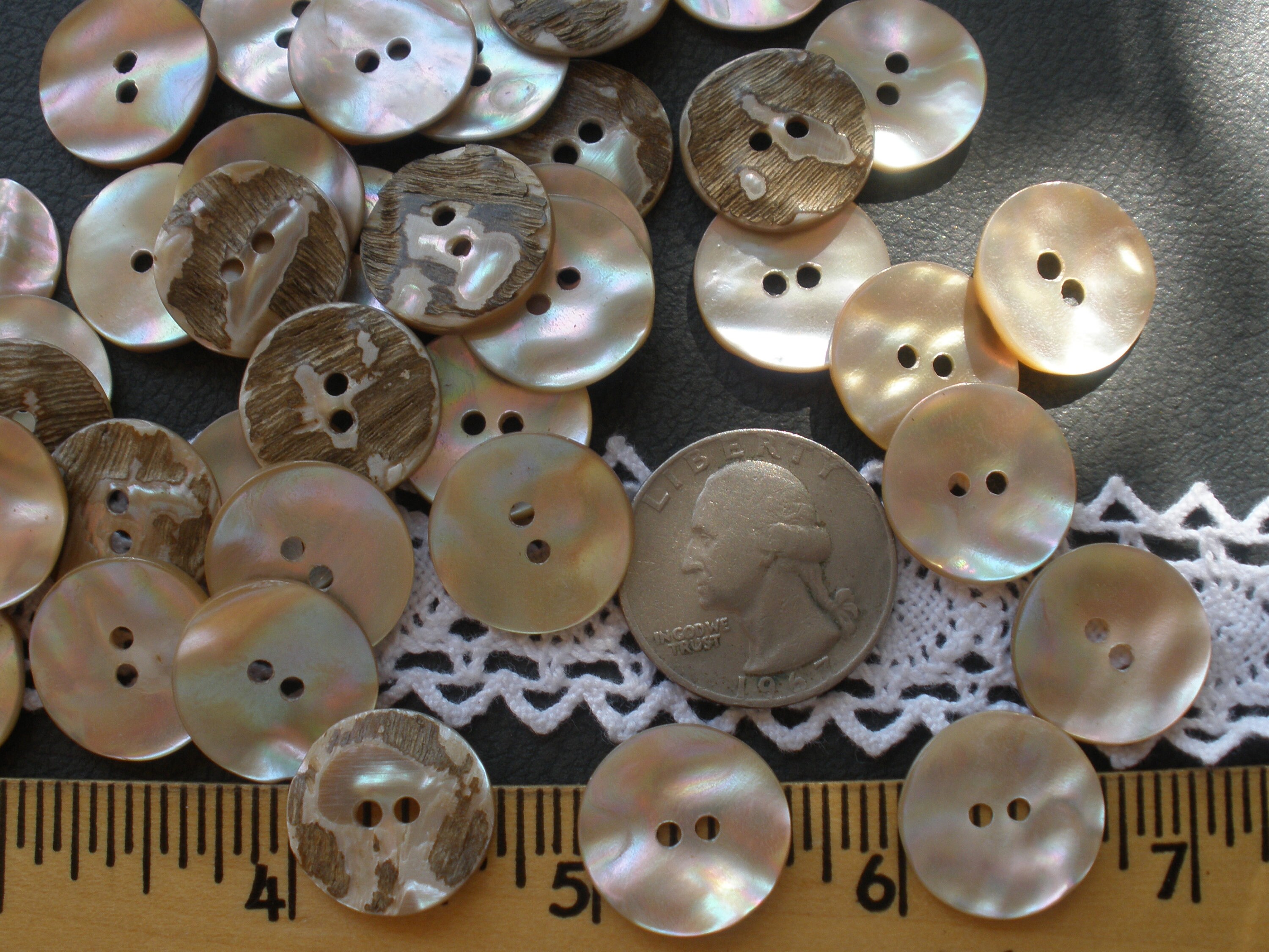 5 Gross Champagne Lustre Real Wavy Shell Buttons 11/16 | Etsy