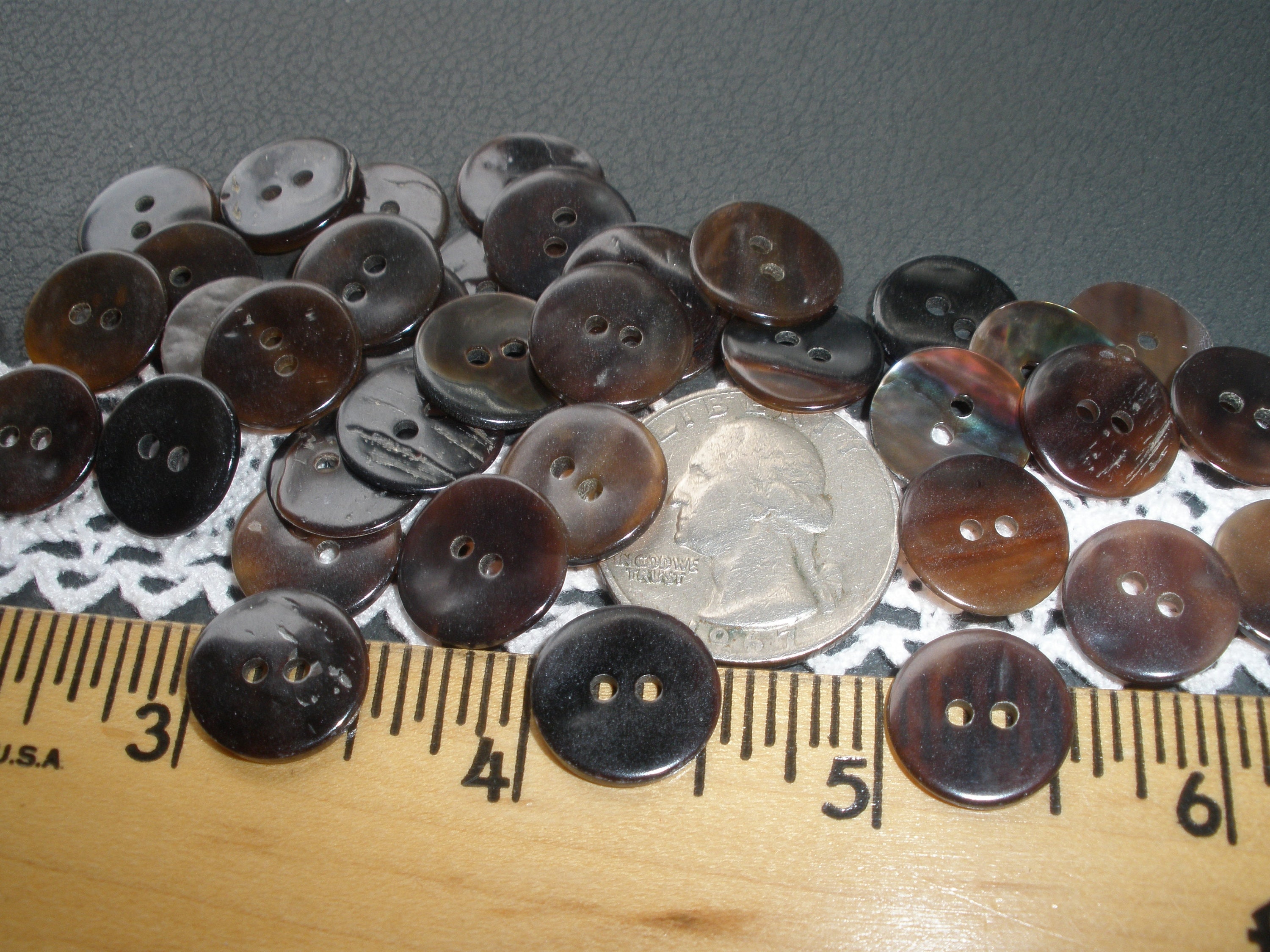 Rare Japanese key Shell Buttons Dark Brown | Etsy