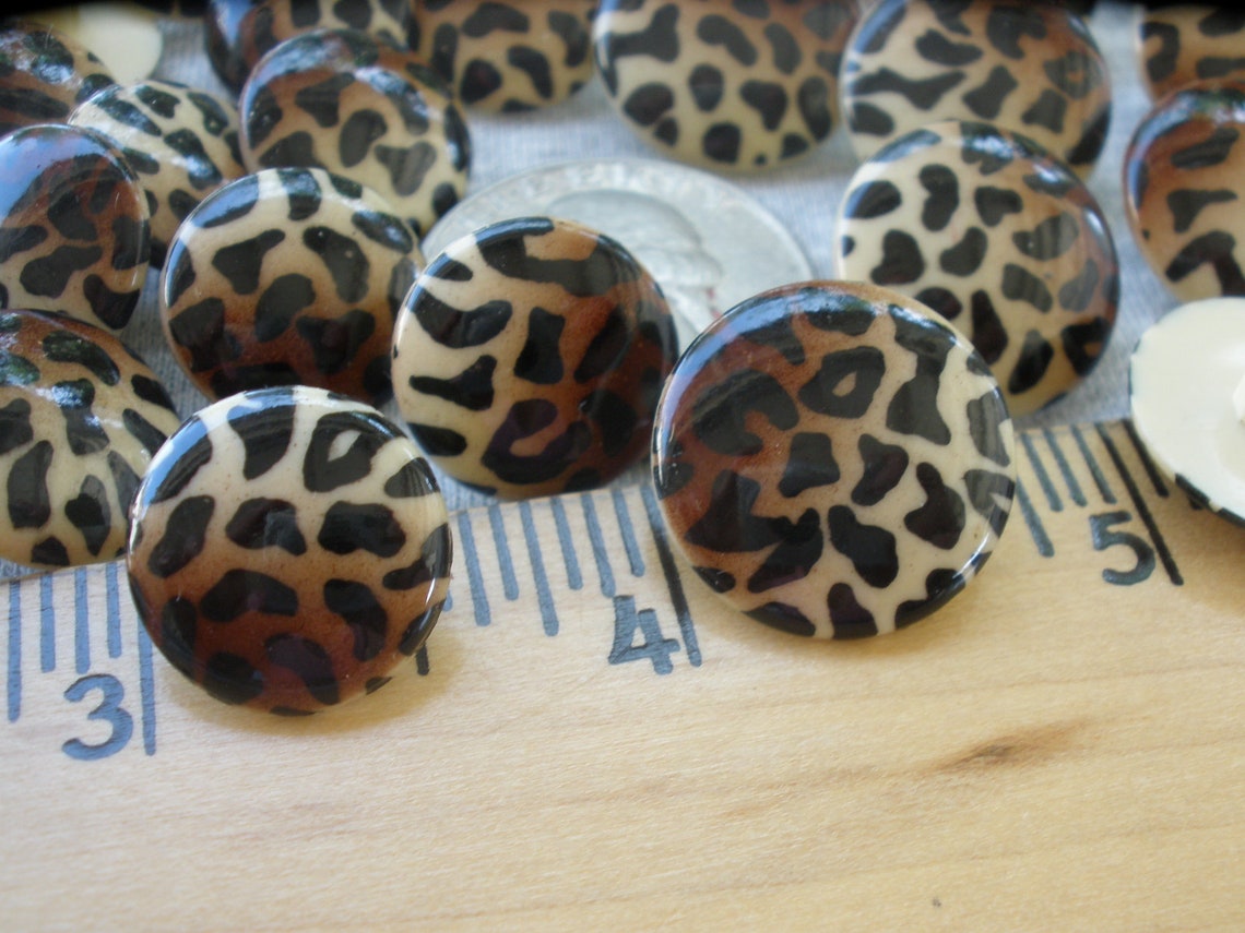 Cheetah Pattern Shank Buttons 24L 28L 5/8 15MM | Etsy