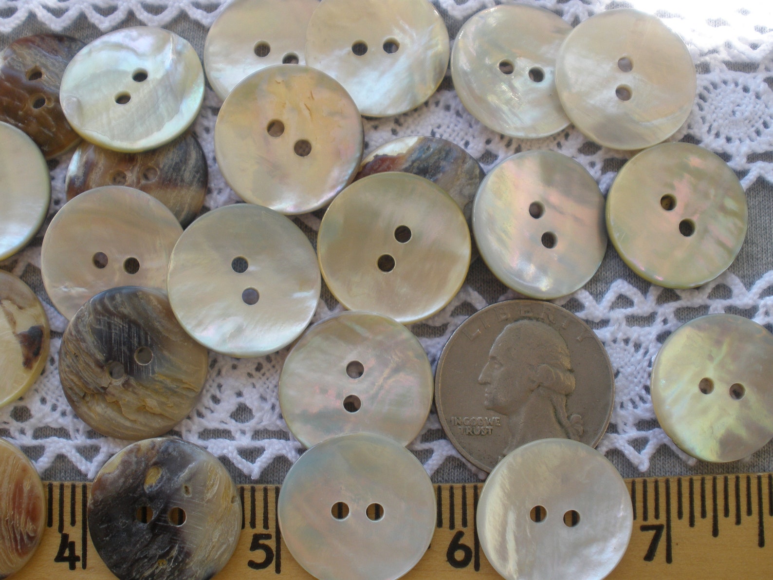 Thick Pearly MOP Shell Buttons Natural 20mm 13/16 | Etsy