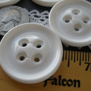 Extra Large White Plastic Coat Buttons 55L 35mm 1 3/8" 4-hole Sew-on 2 ...