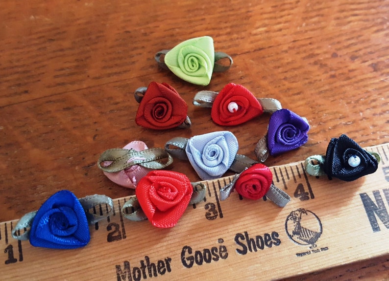 Mixed Satin Rosettes Hand Sewn Ribbon Appliques 1/2 Cup 124 Pieces ...