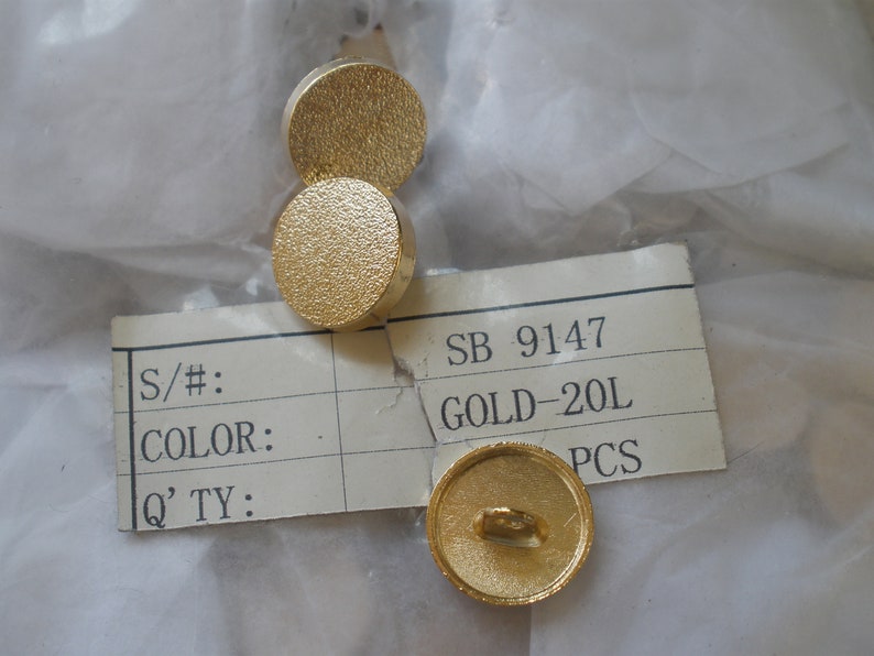 Matte Gold Color Textured Metal Flat Front Shank Buttons - Etsy