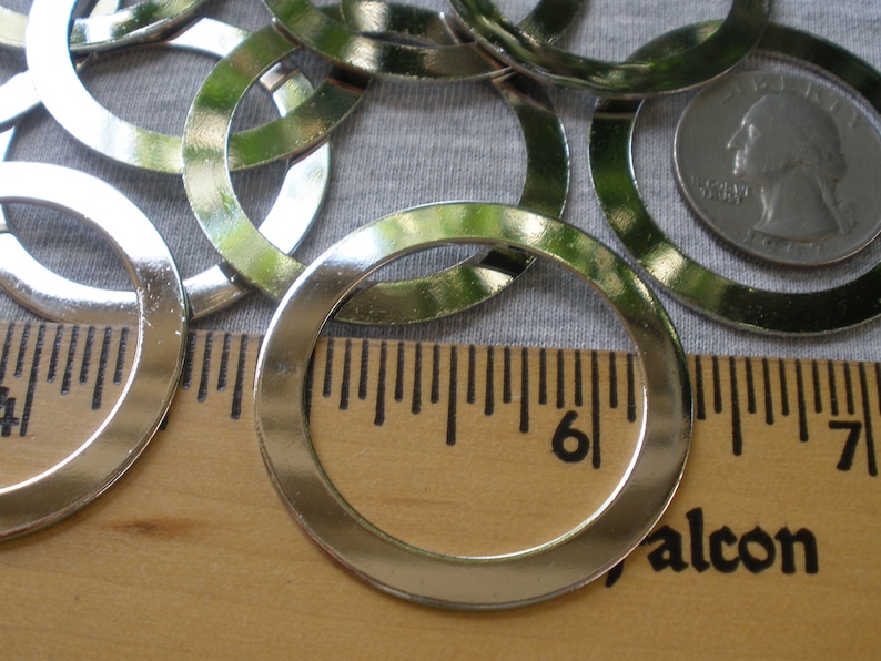 30MM ID / 39MM OD Metal Thin Flat O Rings Nickel Color Round O-ring ...