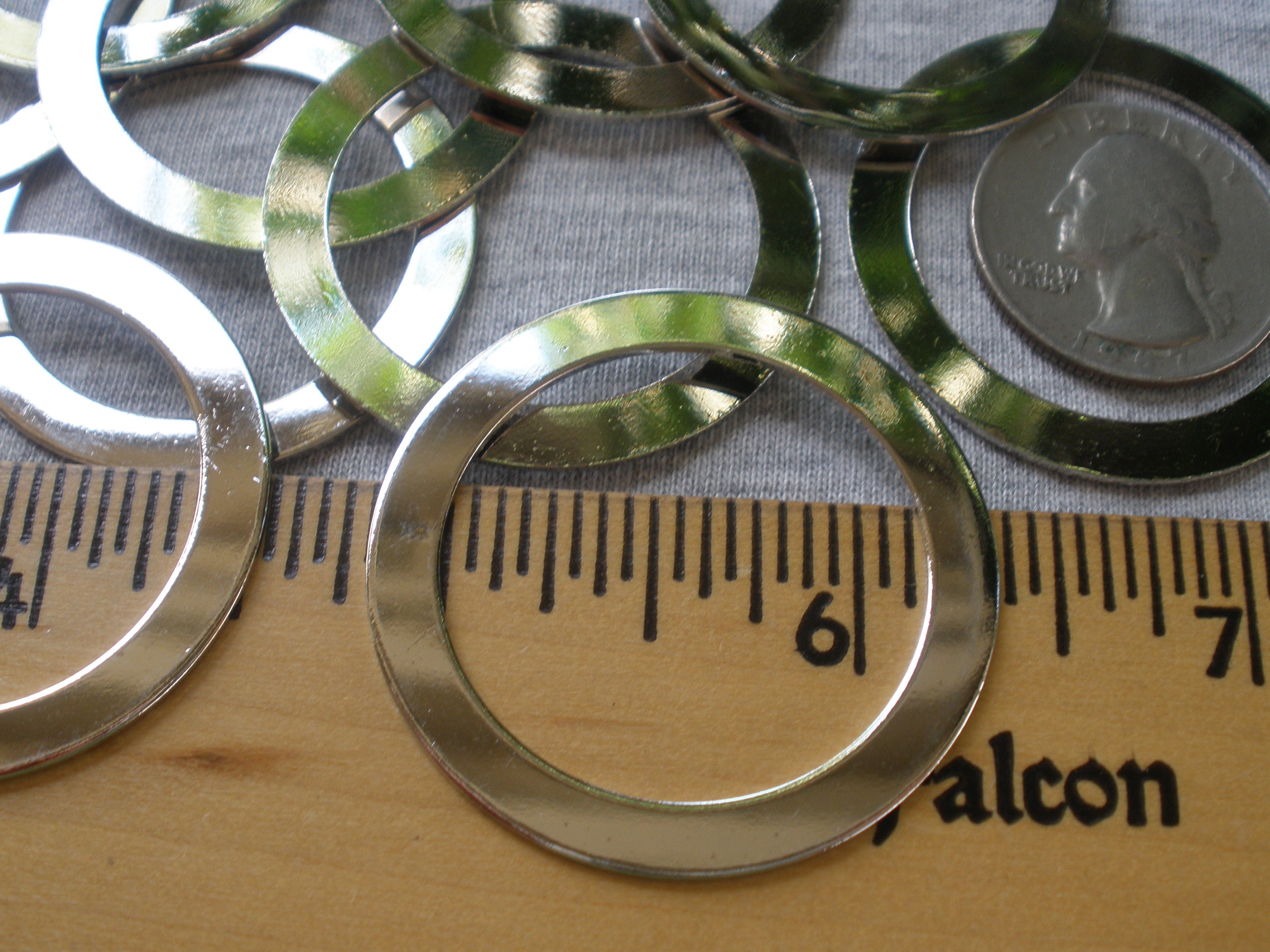 30MM ID / 39MM OD Metal Thin Flat O Rings Nickel Color Round - Etsy