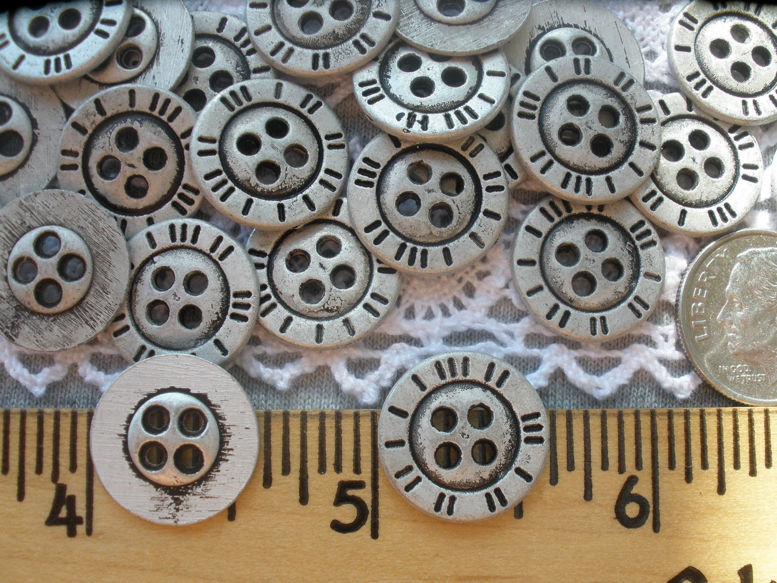 15MM Metal Shirt Buttons Bronze or Matte Antique Silver Pewter Color ...