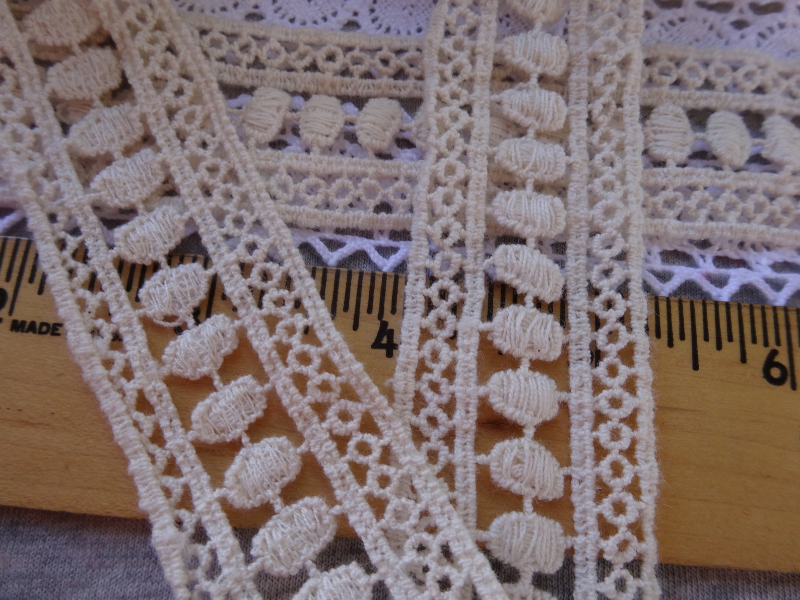 Natural Color Tatted Look Lace Trim 1.25 Straight Edges - Etsy