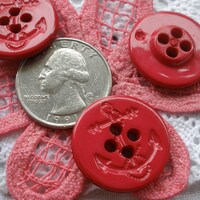 Set of Three Vintage Navy Blue and off White Plastic Buttons B1409 - Etsy
