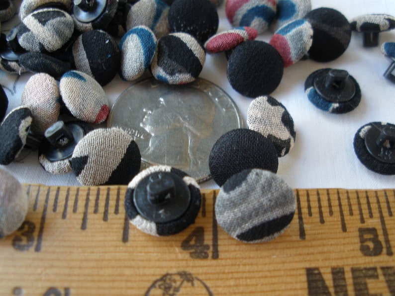 11mm Fabric Cover Buttons Teal Gray & Black 18 Each 7/16 - Etsy