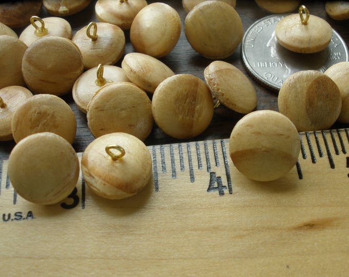 23MM Burnished Blond Wood Buttons 18 Pieces Solid Wooden Wax Finish 4 ...