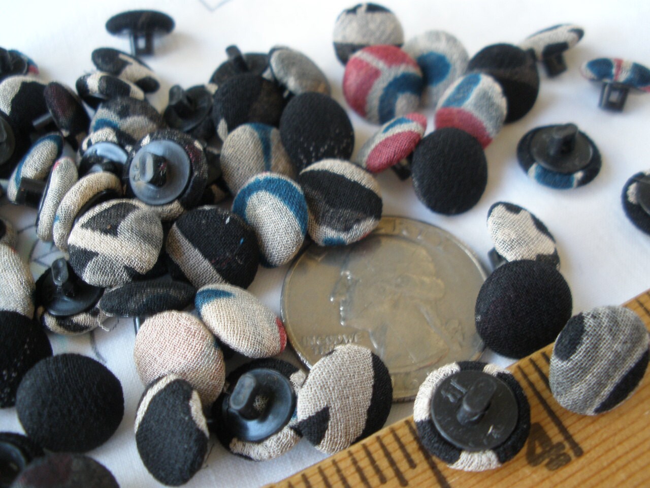 11mm Fabric cover buttons Teal Gray & Black 18 each 7/16 | Etsy