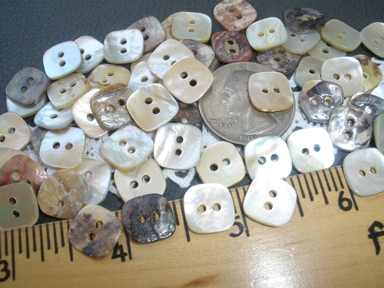 Square MOP Shell Buttons Natural 11mm by 13mm 20L 1/2 | Etsy