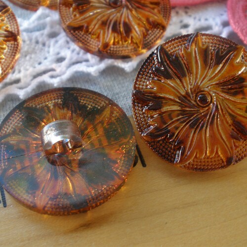 1 Inch Carved Flower Shank Plastic Tortoise Shell Buttons 40L - Etsy