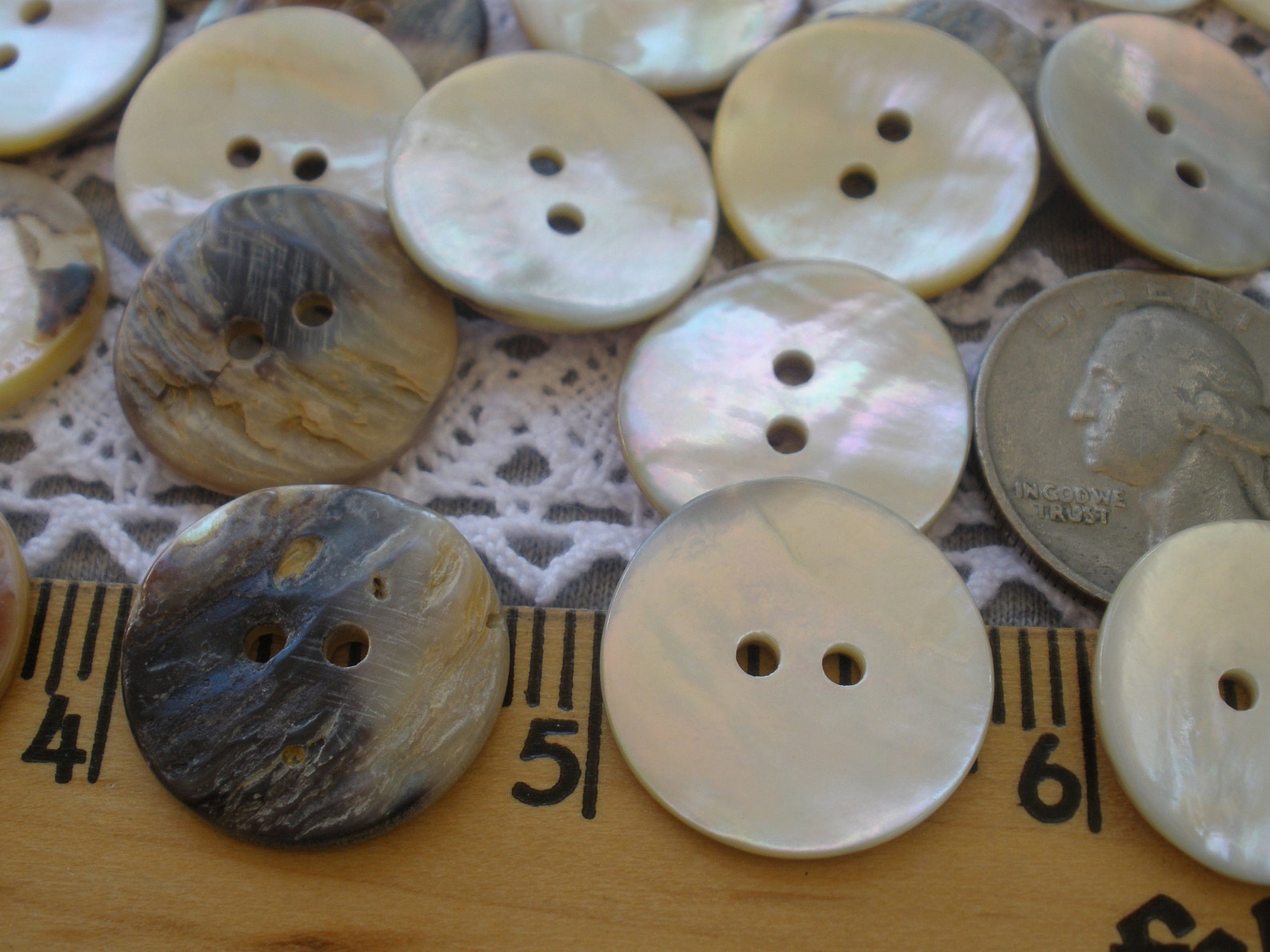 Thick Pearly MOP Shell Buttons Natural 20mm 13/16 | Etsy