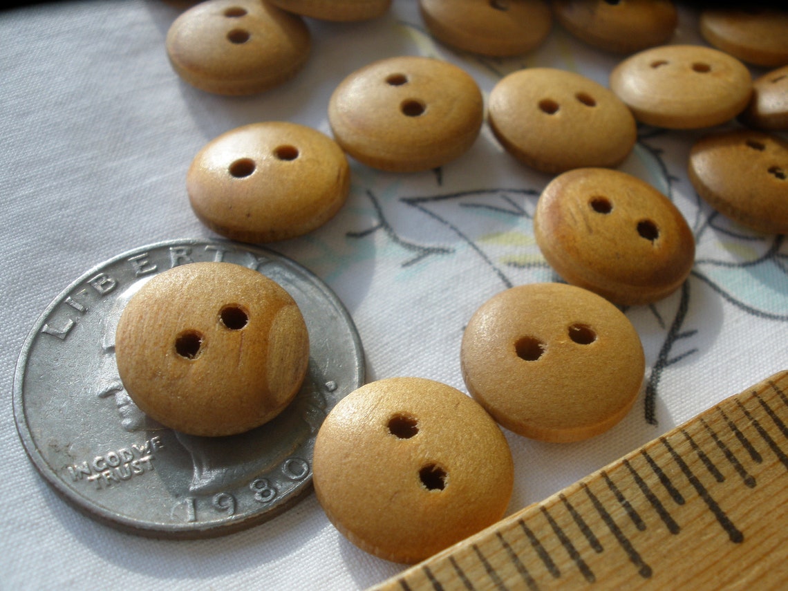 Rounded Wooden Buttons 13MM Wood Maple Stain Finish 20L - Etsy