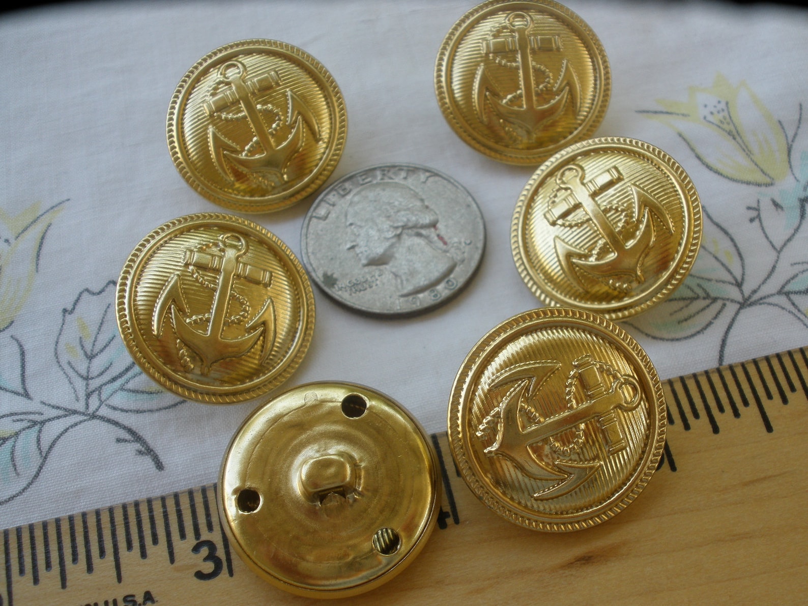 Brass Anchor & Rope Hollow Metal Shank Buttons Size 40L 1 - Etsy