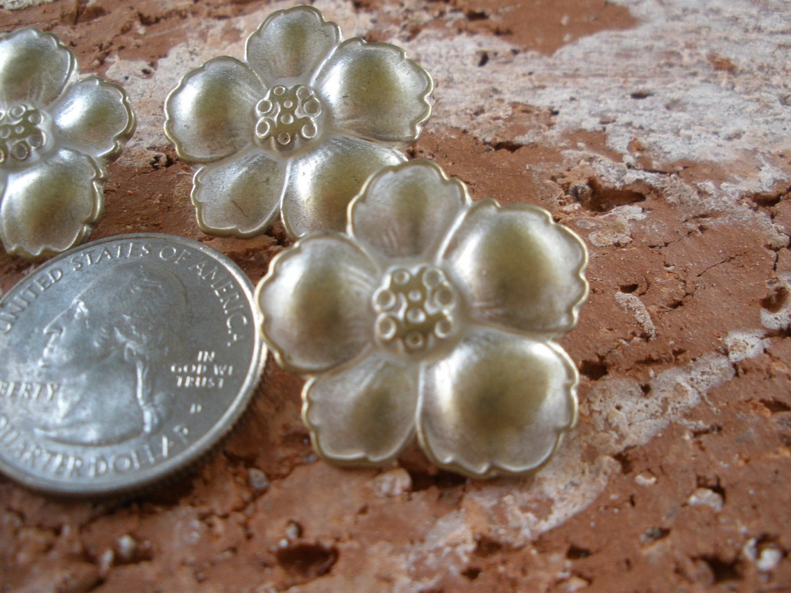 Pewter Color Metal Flower Buttons Shank 25MM 14mm 40L 22L - Etsy