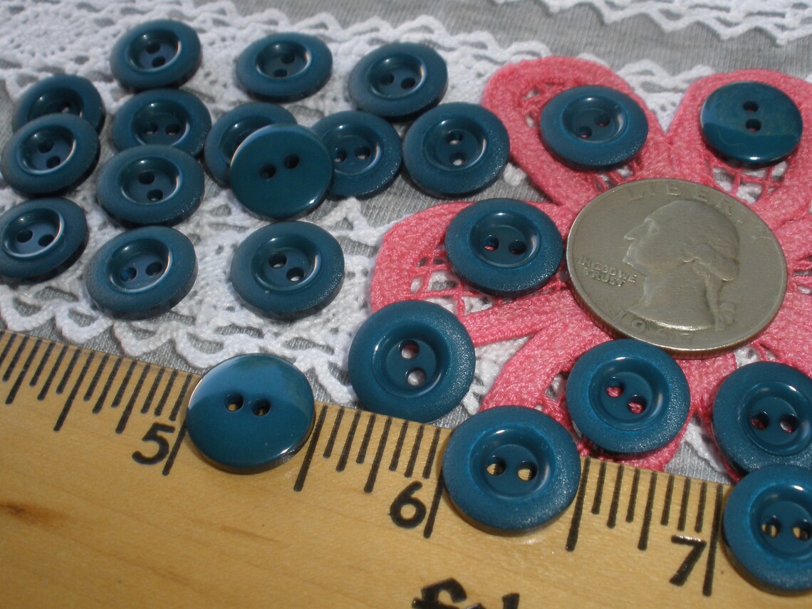 Cool Vintage Teal Blue Textured Plastic Buttons 1/2 Size - Etsy