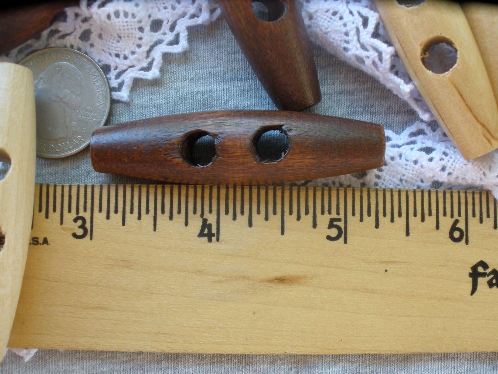 57MM Brown or Blond Wood Toggle Coat Buttons Extra Large Sweater ...