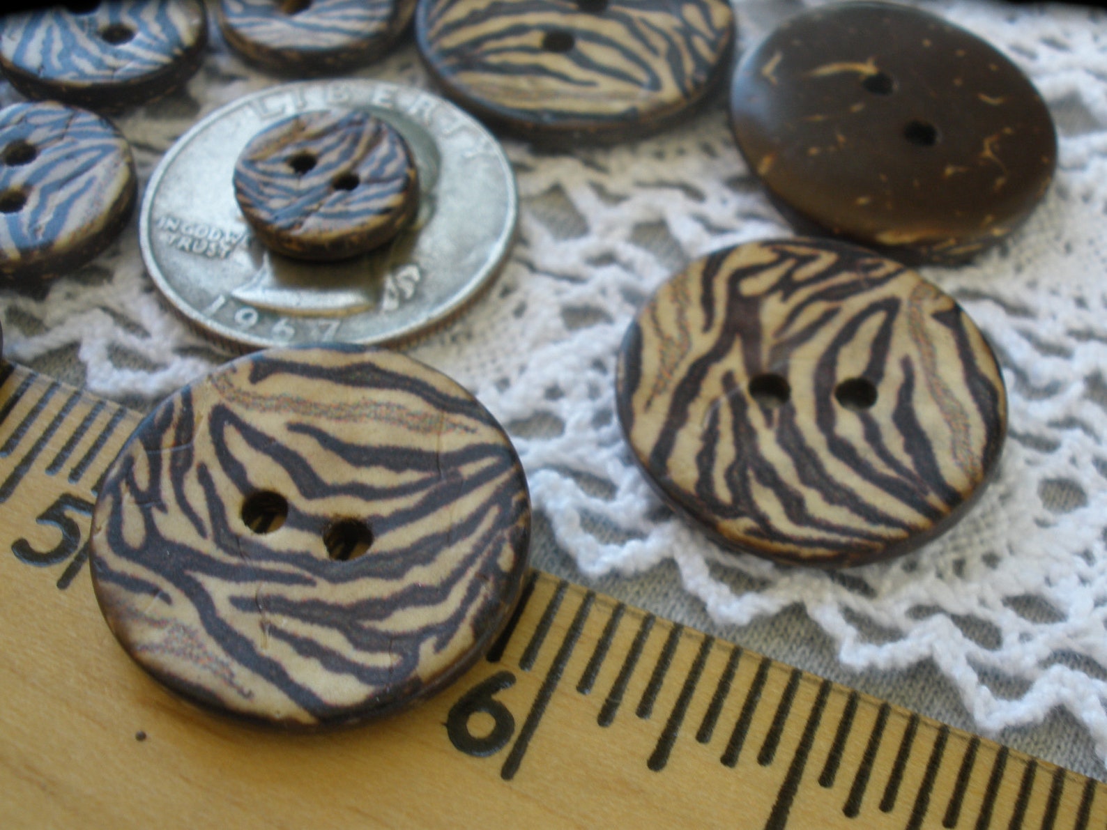 Animal Print Coconut Shell Buttons 2 Hole Sew on 11MM 15MM or 22MM Knit ...