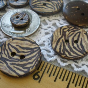 Animal Print Coconut Shell Buttons 2 Hole Sew on 11MM 15MM or 22MM Knit Crochet Embellish ...