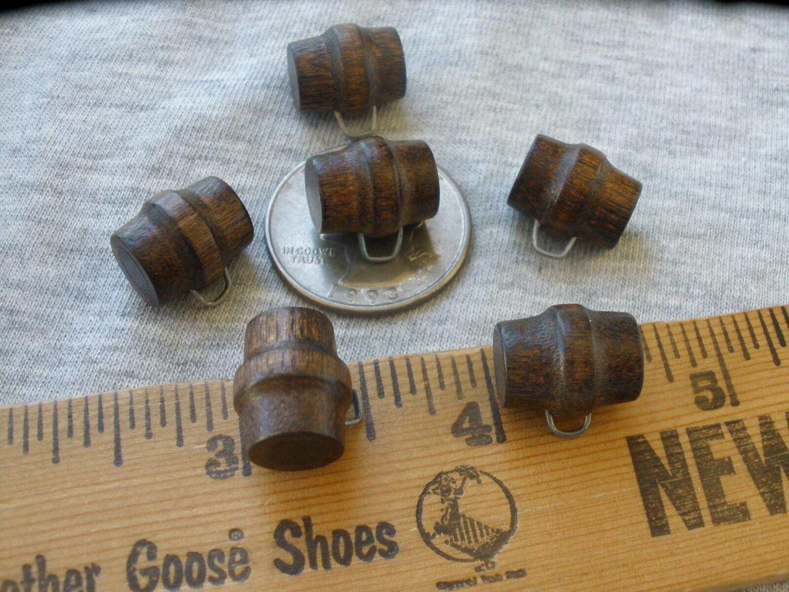 15MM Wood Barrel Toggle Coat Buttons Walnut Brown 5/8 | Etsy